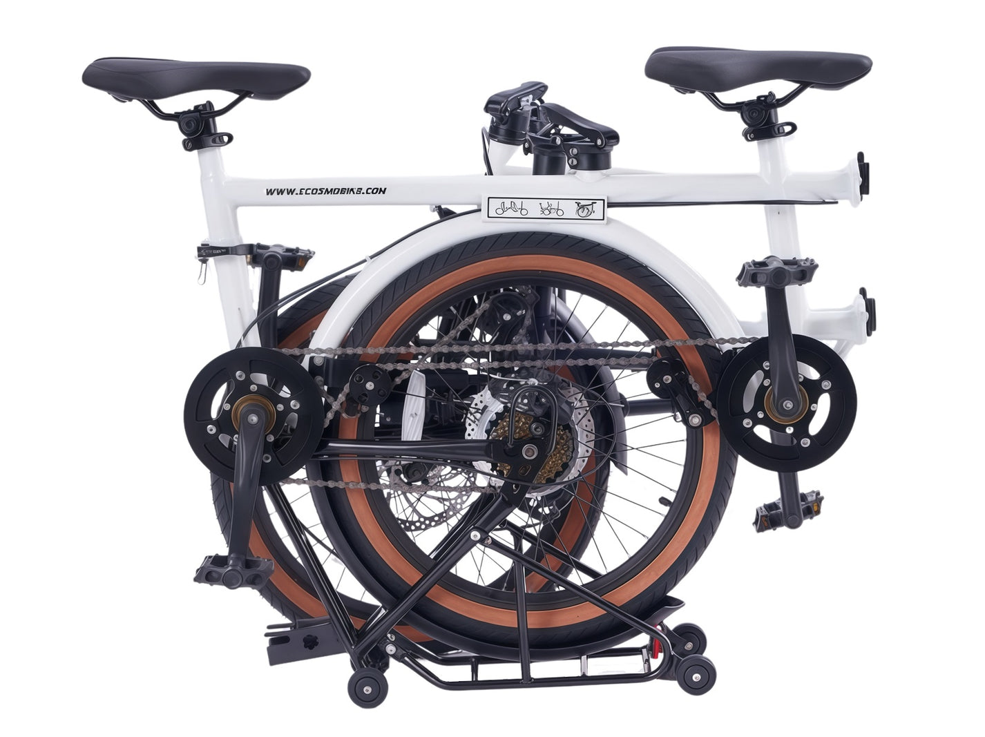 Ecosmo 20" Wheel New 4-Way Folding Steel Tandem Bicycle Bike