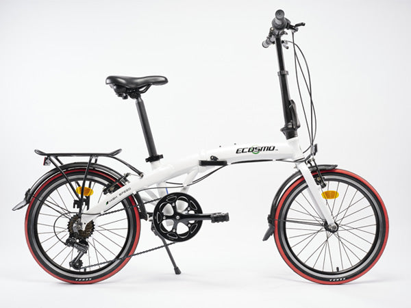 Ecosmo 20 Inch Alloy Folding City Bicycle – White 20AF09W
