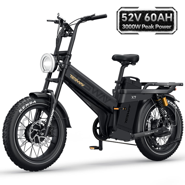 TESWAY X7 AWD 20″ Dual-Motor Fat-Tyre E-Bike – 52V 60Ah