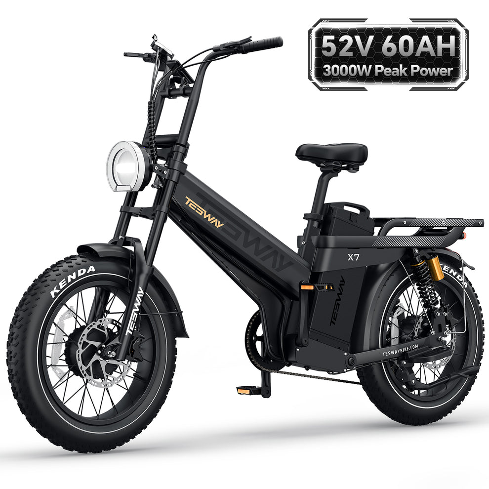 TESWAY X7 AWD 20″ Dual-Motor Fat-Tyre E-Bike – 52V 60Ah